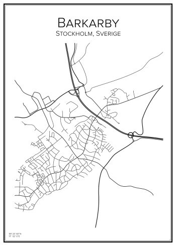 Stadskarta över Barkarby | Handritade stadskartor och posters
