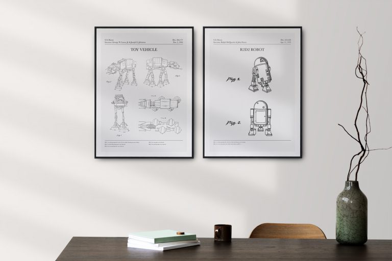 AT-AT Walker Poster | Handritade stadskartor och grafiska barnposters