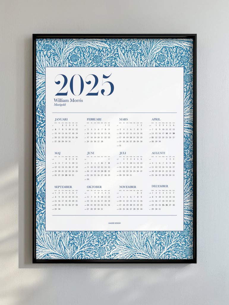 Gratis kalender 2025 i A4 - Madde Design