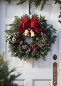 Classic Red Bow Wreath Julposter | Madde Design